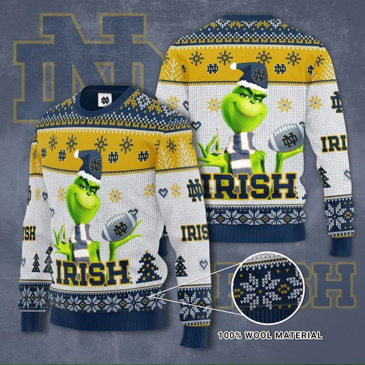 Grinch Hug Notre Dame Fighting Irish Ugly Christmas Sweater, – Pemagear